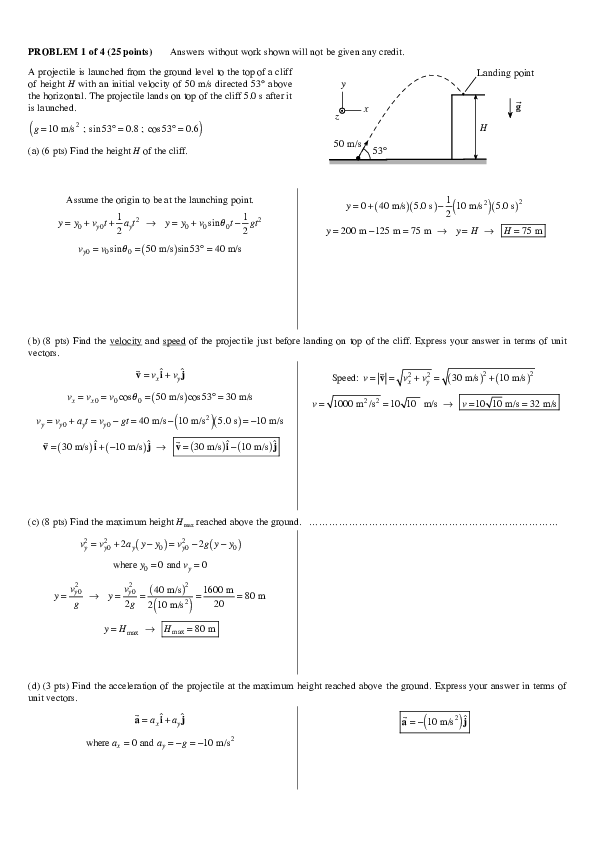 (PDF) Phys 105 First Midterm Examination