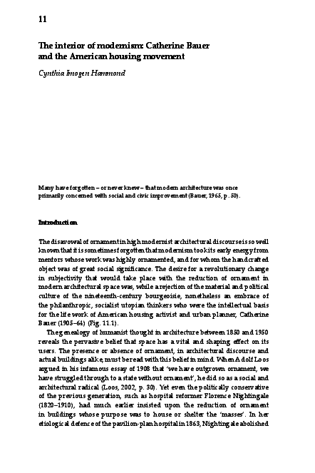 (PDF) The Interior of Modernism: Catherine Bauer and the American ...