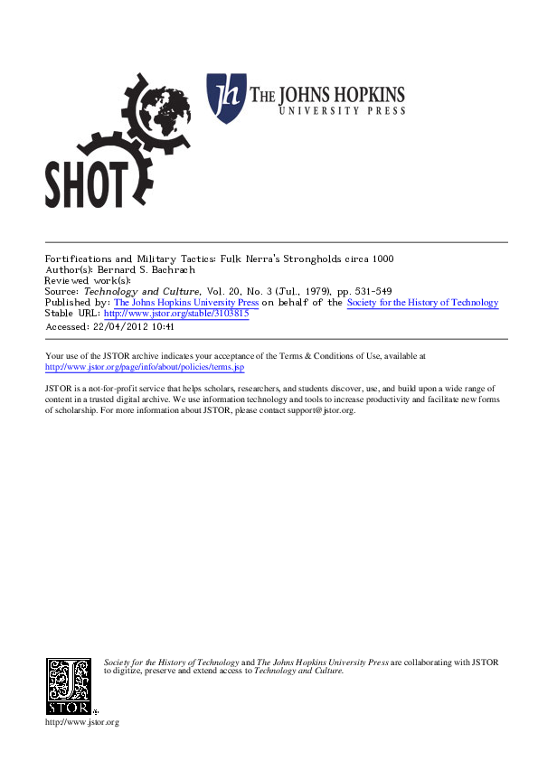 (PDF) Fortifications and Military Tactics: Fulk Nerra's Strongholds ...