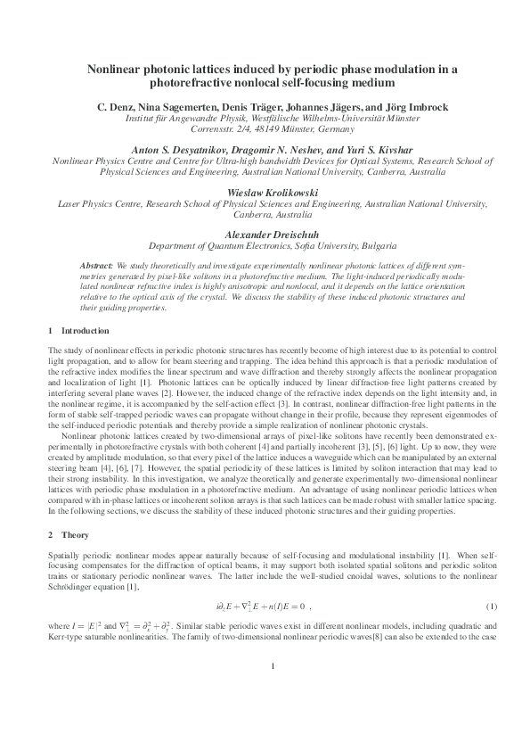 (PDF) Nonlinear photonic lattices induced by periodic phase modulation in a photorefractive ...