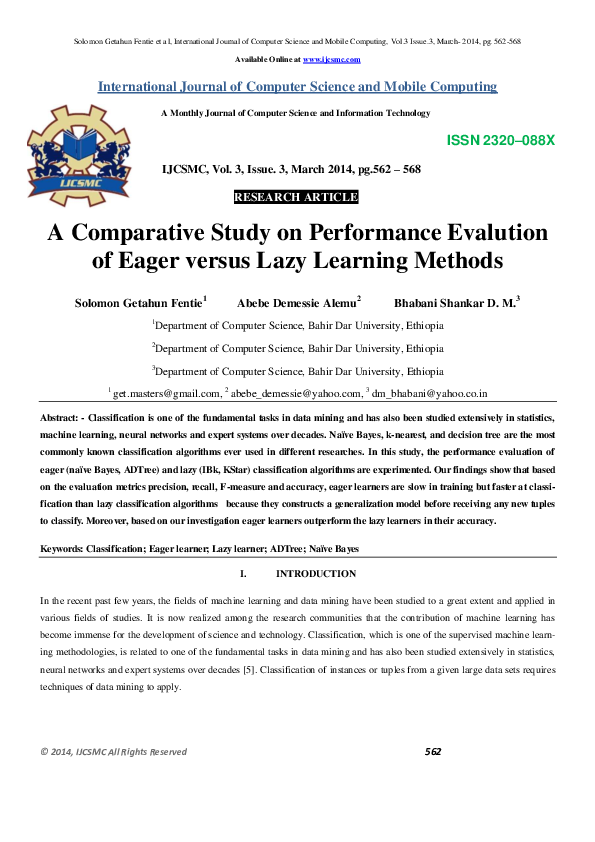 (PDF) A Comparative Study on Performance Evalution of Eager versus Lazy ...