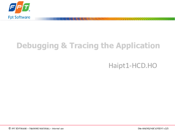 (PPT) Debugging & Tracing