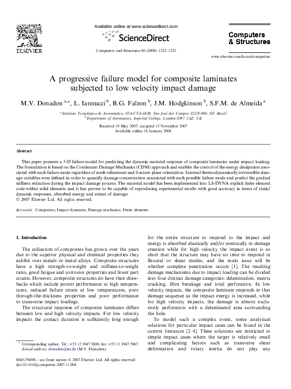 (PDF) A progressive failure model for composite laminates subjected to ...
