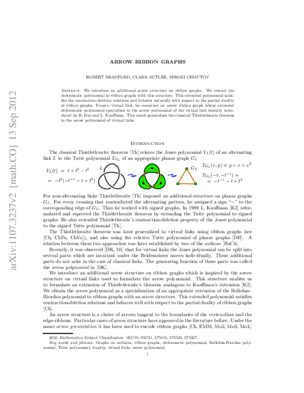 (PDF) Arrow ribbon graphs
