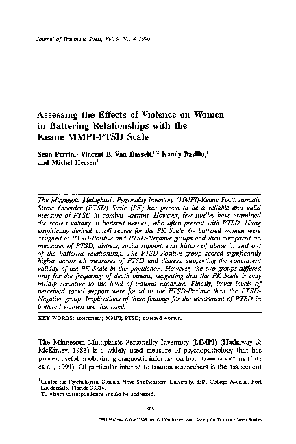 (PDF) Assessing the effects of violence on women in battering ...