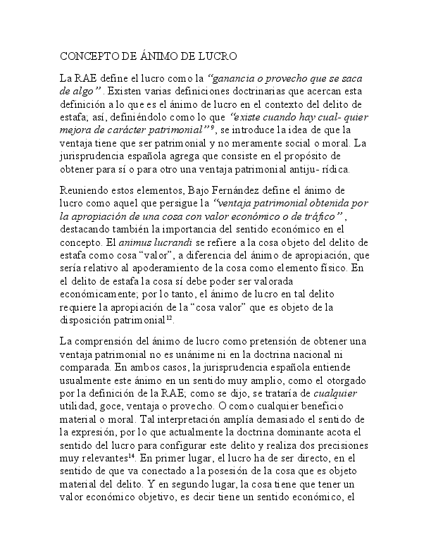 (DOC) CONCEPTO DE ANIMO DE LUCRO