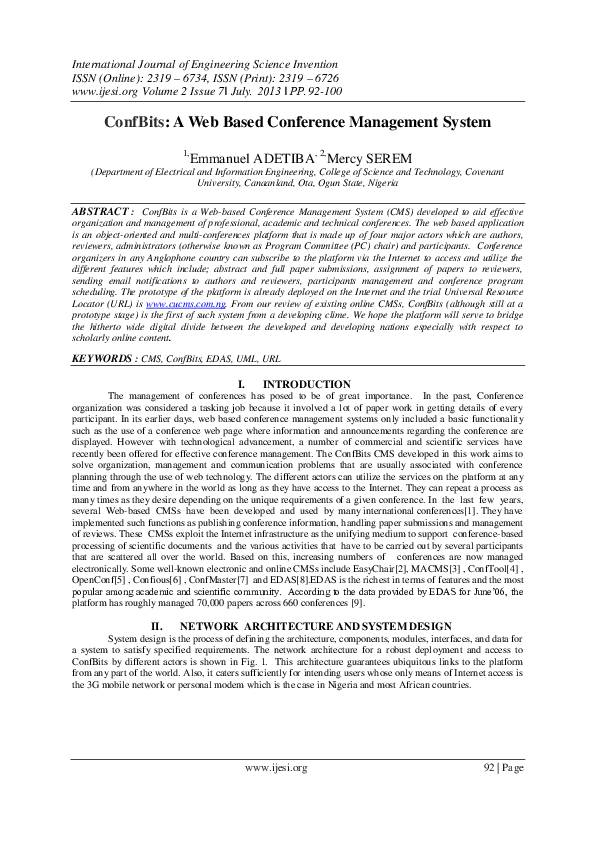 (PDF) ConfBits: A Web Based Conference Management System