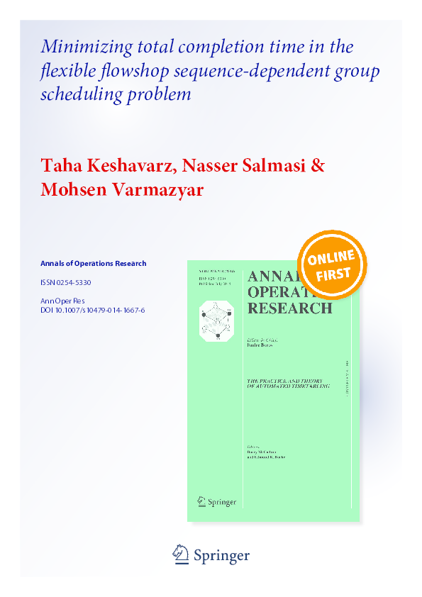 (PDF) Minimizing total completion time in the flexible flowshop sequence-dependent group ...