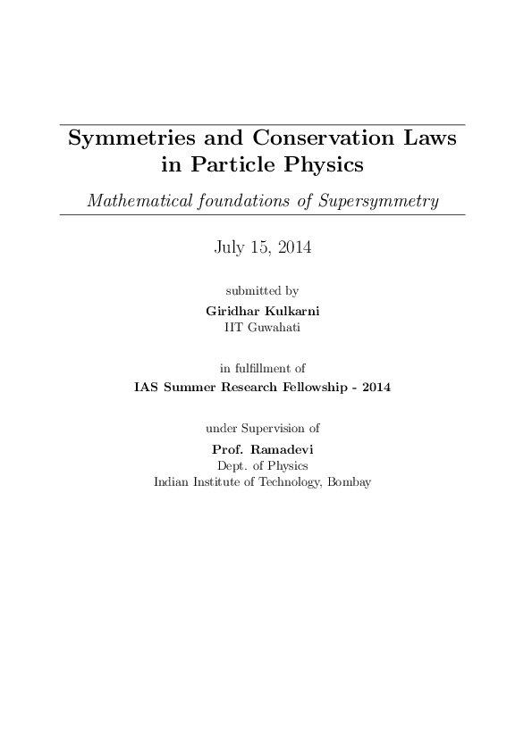 (PDF) Introduction to N=1 supersymmetry