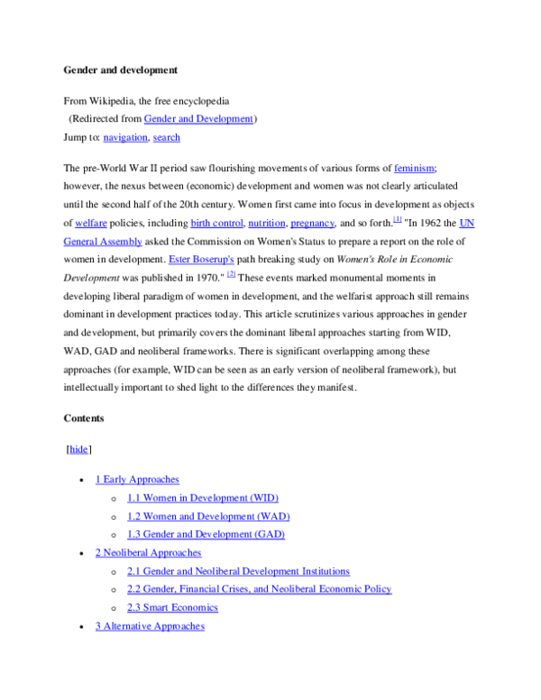 (DOC) Gender and development From