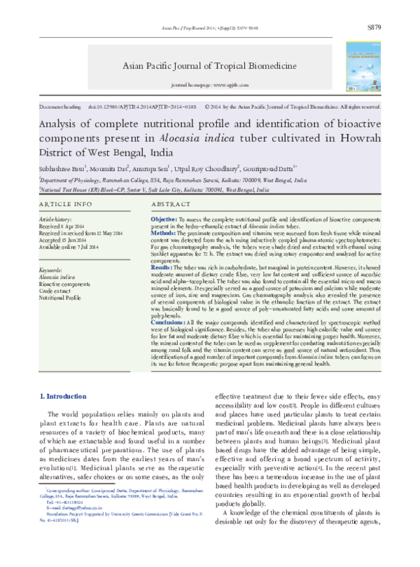 (PDF) Complete analysis of nutritional profile