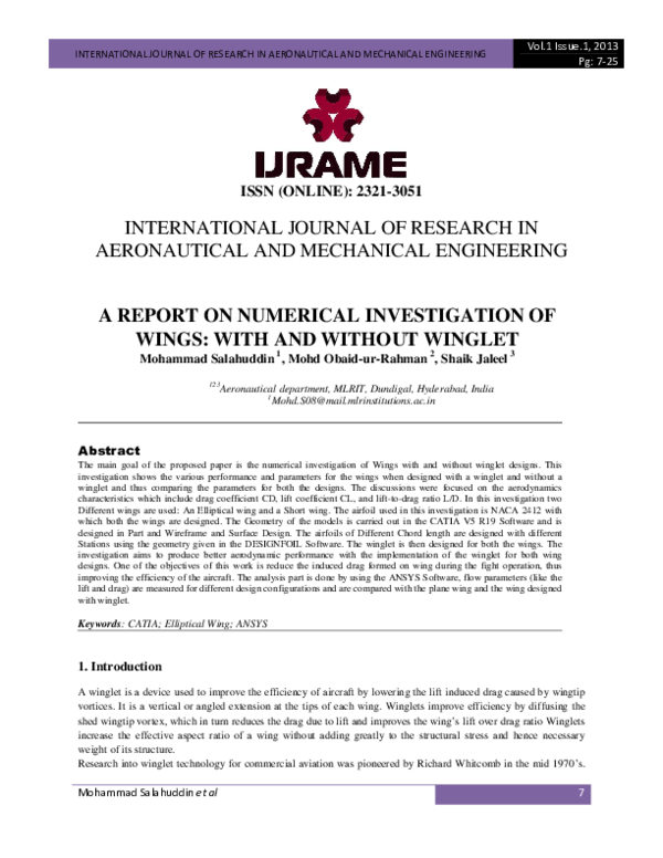 (PDF) INTERNATIONAL JOURNAL OF RESEARCH IN AERONAUTICAL AND MECHANICAL ...