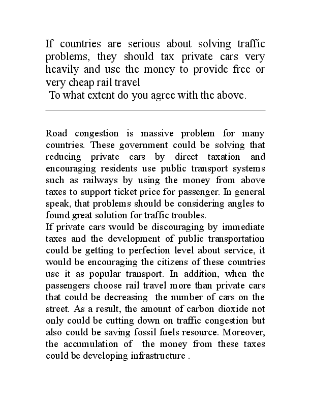 (DOC) If countries are serious about solving traffic problems