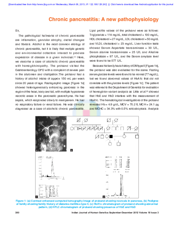 Chronic pancreatitis: A new pathophysiology Sir