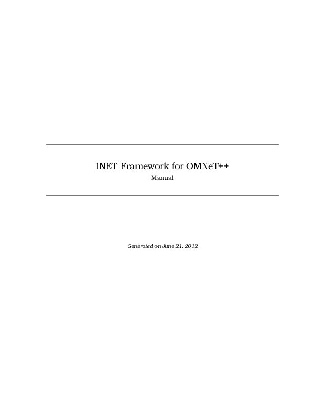 Pdf Inet Framework For Omnet Manual