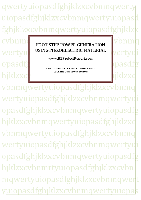 (PDF) D4-FOOT-STEP-POWER-GENERATION-USING-PIEZOELECTRIC-MATERIAL
