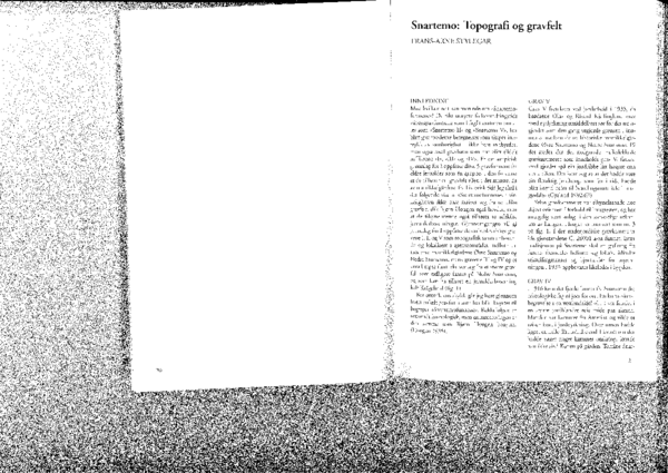 (PDF) Snartemo: Topografi og gravfelt (Snartemo: Topography and Cemeteries)