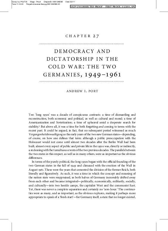 (PDF) Democracy and Dictatorship in the Cold War: The Two Germanies ...