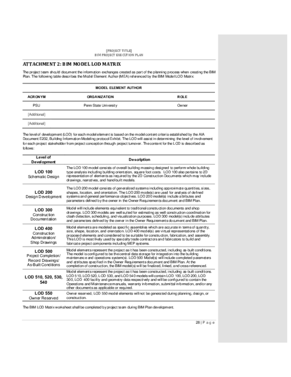 (PDF) PROJECT TITLE] BIM PROJECT EXECUTION PLAN 28 | P a g e ATTACHMENT ...
