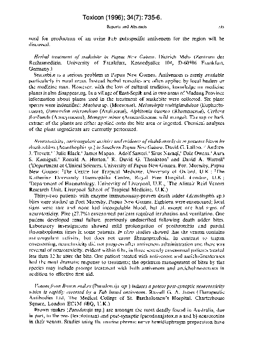 (PDF) Venom from Brown snakes (Pseudonaja ssp.) induces a potent post ...