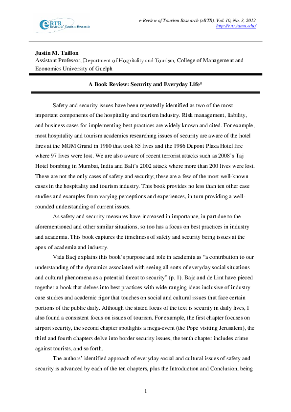 (PDF) Security and Everyday Life