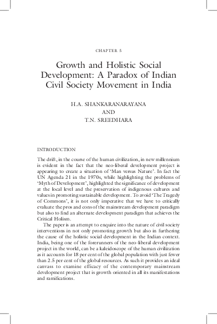 (PDF) Growth and holistic Social Development: a paradox of Indian Civil ...