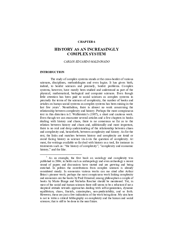 (PDF) History as an Increasingly Complex System