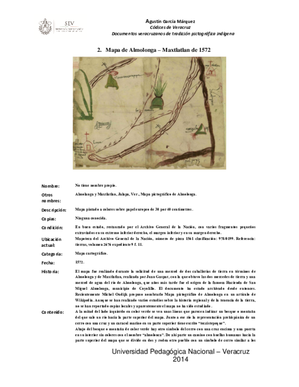 (PDF) 2. MAPA DE ALMOLONGA - MAXTLATLAN DE 1572. Proyecto: Códices de ...