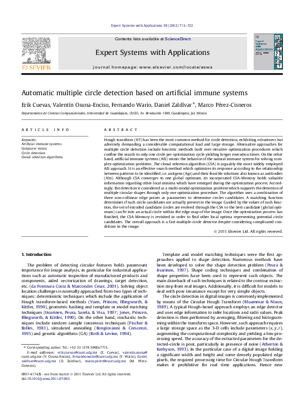Pdf Automatic Multiple Circle Detection Based On Artificial Immune