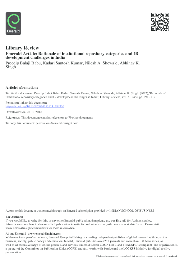 (PDF) Rationale of institutional repository categories and IR ...