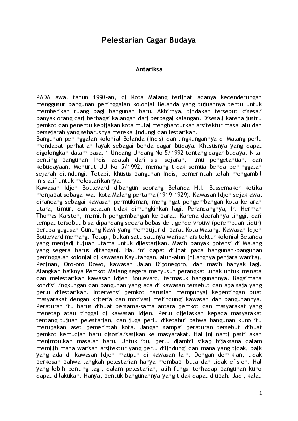 (PDF) Pelestarian Cagar Budaya