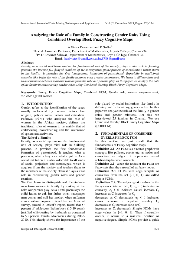 (PDF) Analyzing the Role of a Family in Constructing Gender Roles Using ...