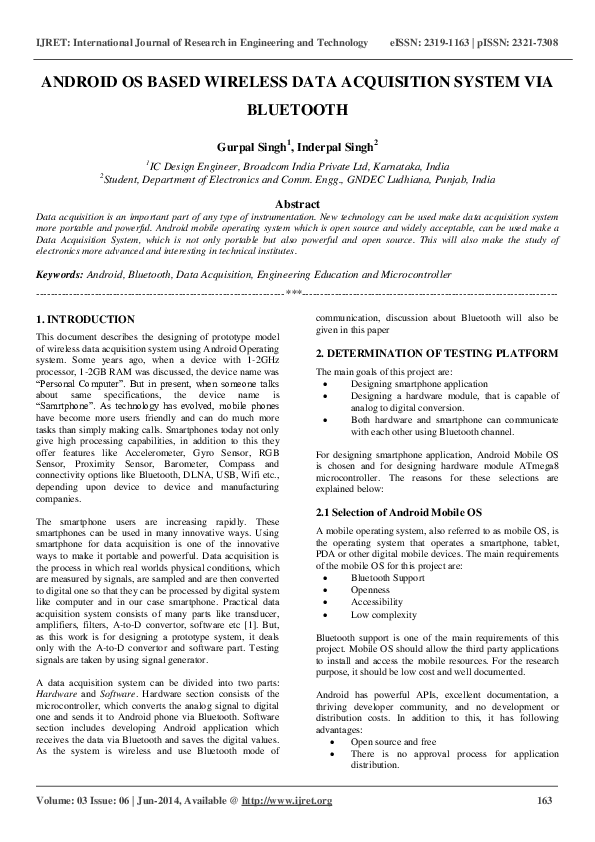(PDF) ANDROID OS BASED WIRELESS DATA ACQUISITION SYSTEM VIA BLUETOOTH