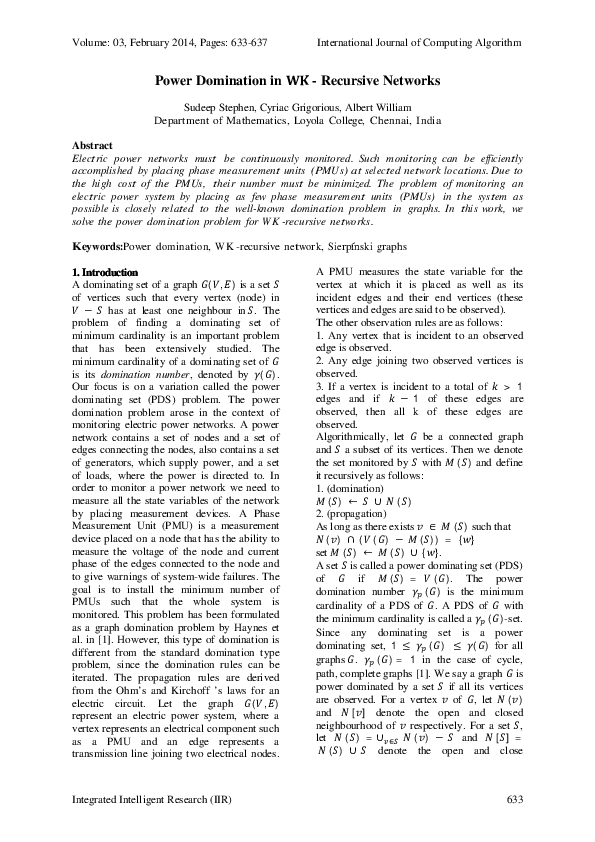 Pdf Power Domination In Recursive Networks
