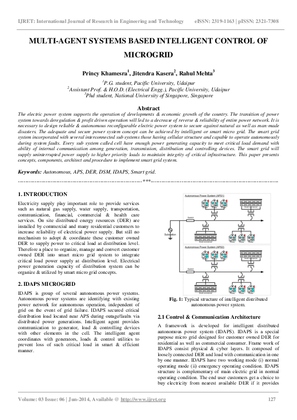 (PDF) Intelligent Control of Battery Energy Storage for Multi-Agent Based Microgrid Energy ...