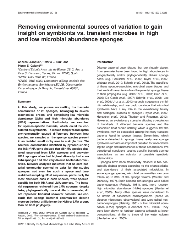 Removing environmental sources of variation to gain insight on ...