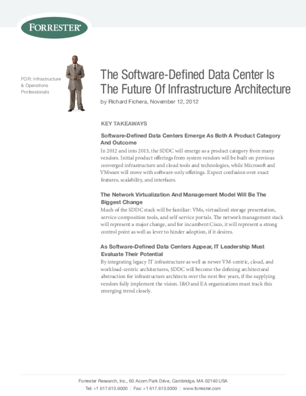 (PDF) The Software-Defi ned Data Center Is The Future Of Infrastructure ...