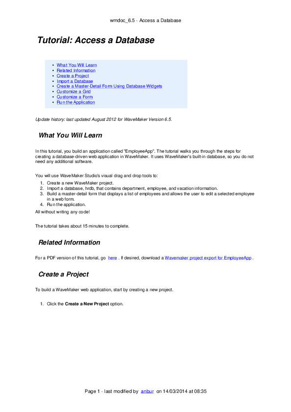 Import A Database Create A Master Detail Form Using Database Widgets