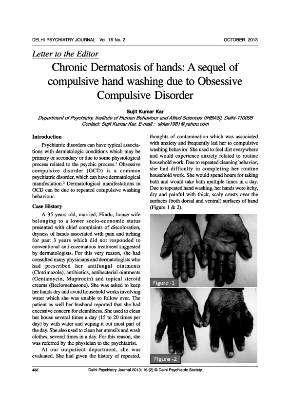(PDF) Chronic dermatosis in OCD