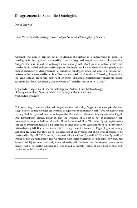 (PDF) (2013) Disagreement in Scientific Ontologies - Journal for ...