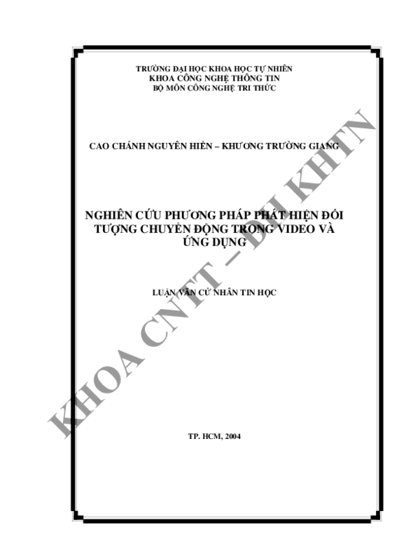 (PDF) KHOA CÔNG NGH THÔNG TIN B MÔN CÔNG NGH TRI THC CAO CHÁNH NGUYÊN HIN – KHNG TRNG GIANG ...