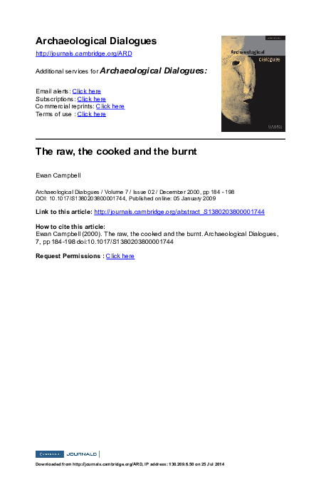 (PDF) The raw, the cooked and the burnt