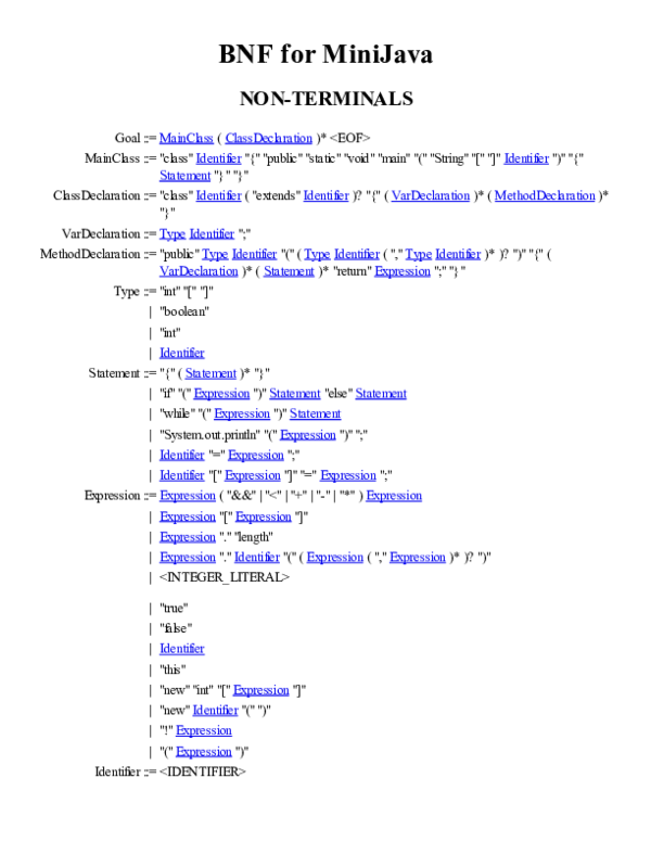 (PDF) BNF for MiniJava