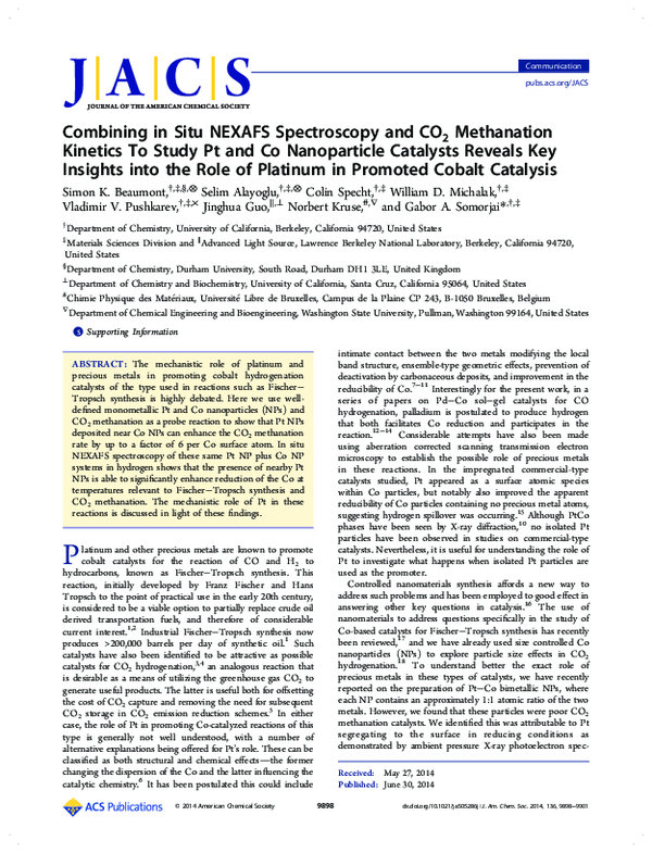 (PDF) Combining in Situ NEXAFS Spectroscopy and CO 2 Methanation ...
