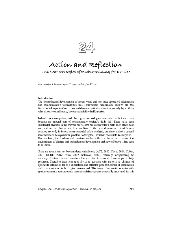 (PDF) Action and Reflection - nuclear strategies of teacher training for ICT use