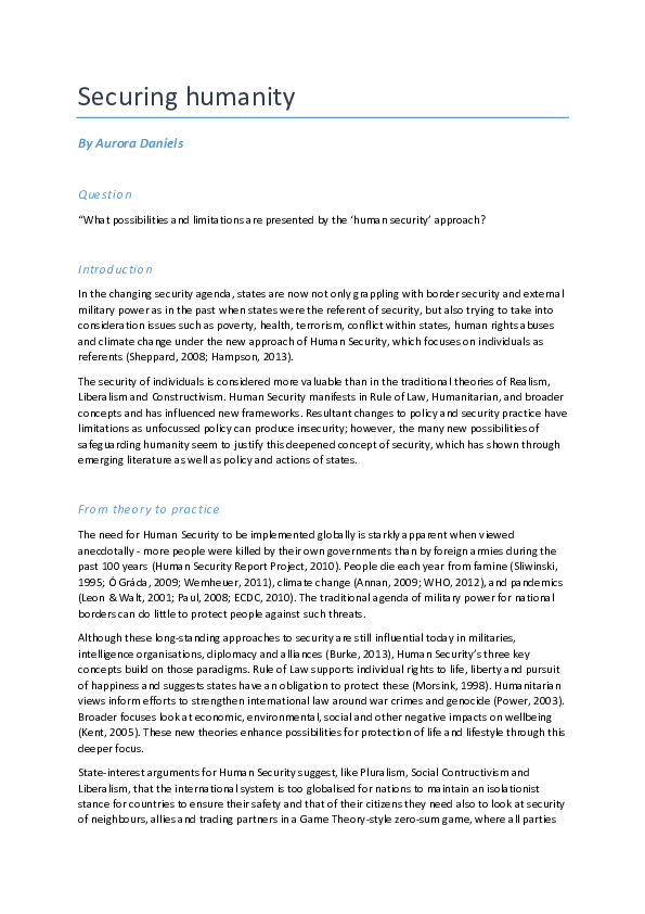 (DOC) Human security