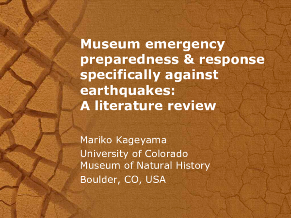 (PDF) Museum emergency preparedness and response specifically against ...
