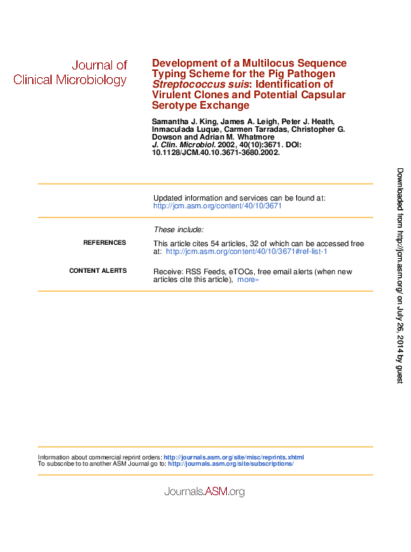 (PDF) Isolation and characterization of a native avirulent strain of Streptococcus suis serotype ...