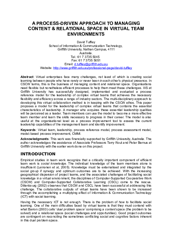 (DOC) A Process-Driven Approach To Managing Content & Relational Space ...