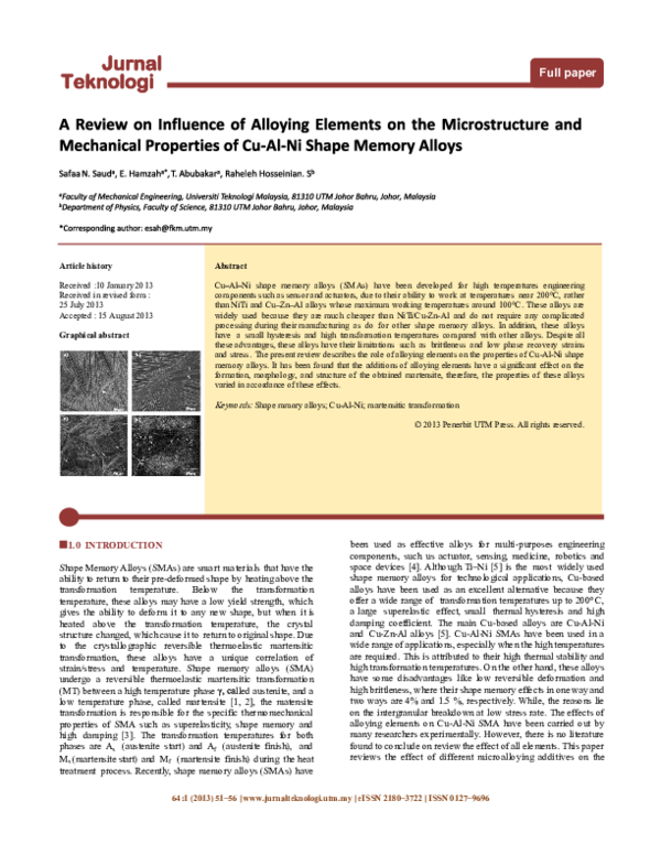 (PDF) A Review on Influence of Alloying Elements on the Microstructure and Mechanical Properties ...